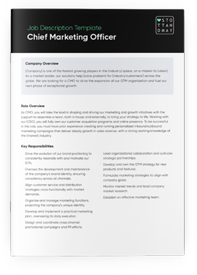 Thank you | Here is your Chief Marketing Officer Job Description